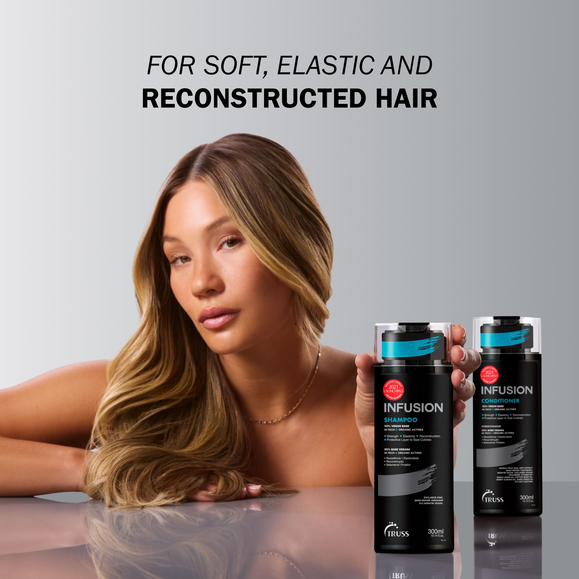 TRUSS Infusion Hair Conditioner - Restorative, Detangling Conditioner for Dry Hair - Softens, Hydrates and Delivers Strong Split End Repair - 100% Vegan Formula + Color-Safe (300 ml)