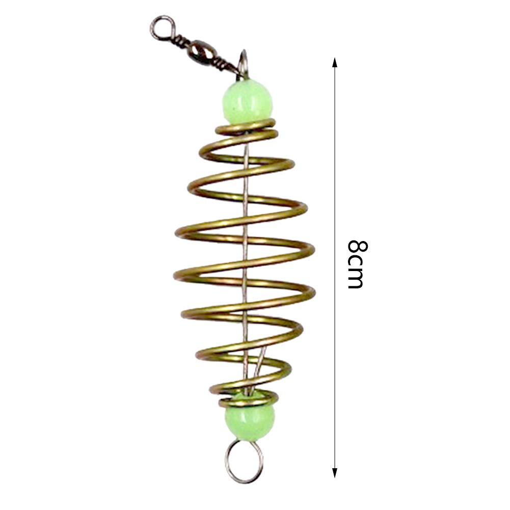 5PCS Inline Method Feeders, Luminous Carp Fishing Feeder Coil Inline Method Fishing Tackle Bait Thrower in-line Method Lures Cage Basket Baits