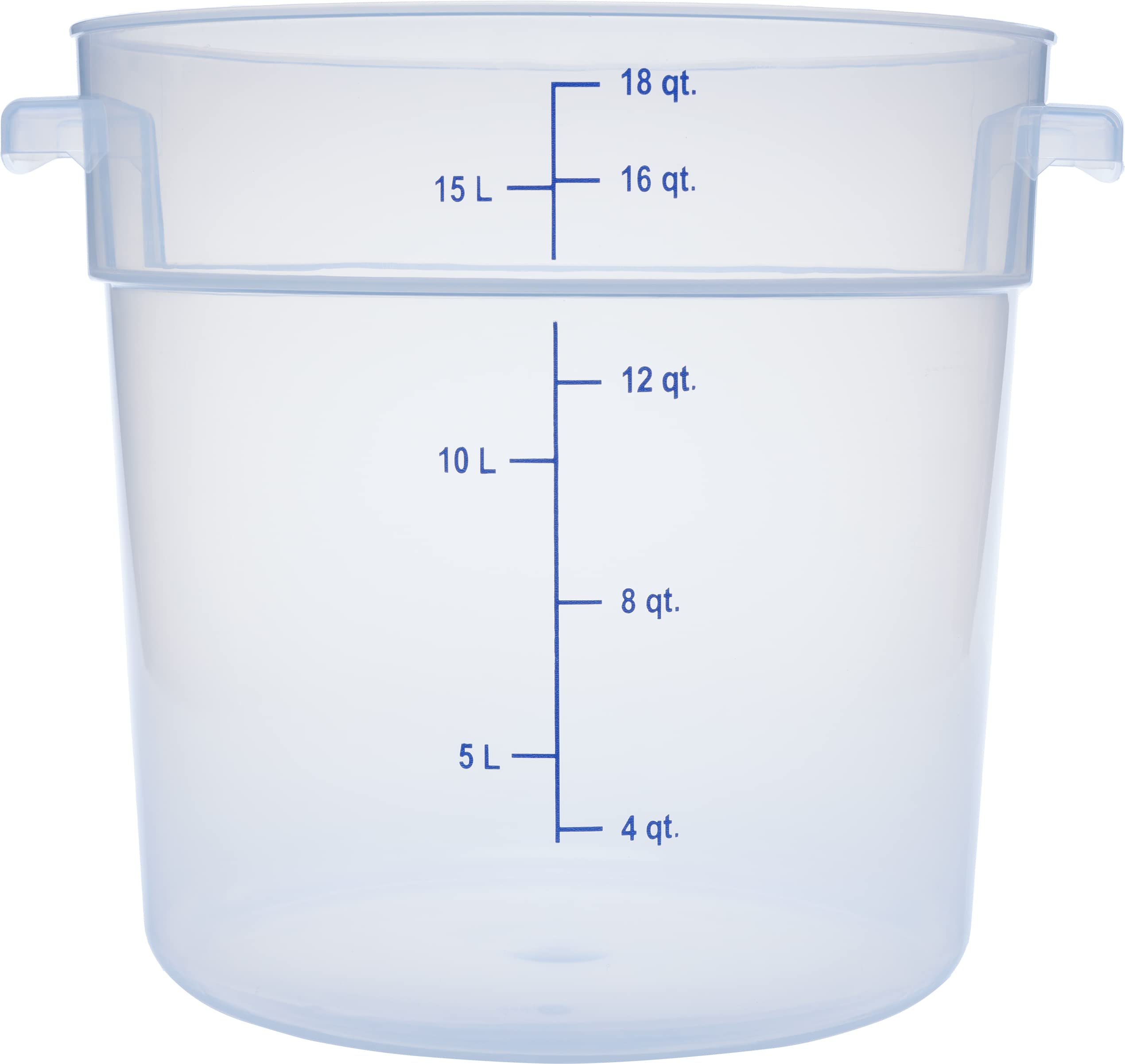 Carlisle FoodService Products Storplus Round Food Storage Container with Stackable Design for Catering, Buffets, Restaurants, Polypropylene (Pp), 18 Quart, Clear, (Pack of 6)
