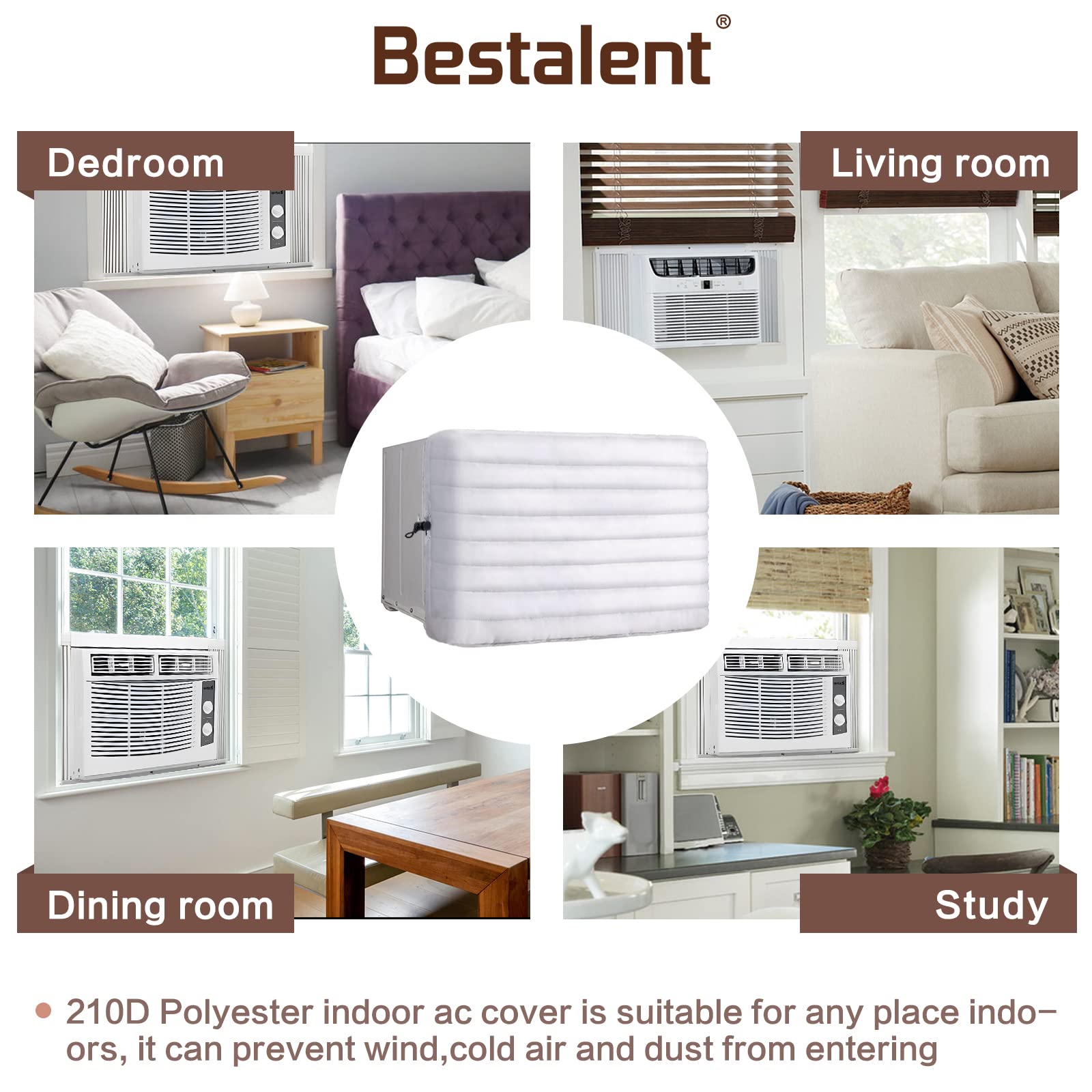 Bestalent Indoor Air Conditioner Cover, Window AC Unit Cover for Inside 21 x 15 x 3.5 inches(L x H x D)