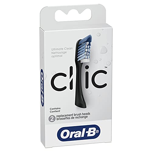Oral-B Clic Toothbrush Replacement Brush Heads, Black, 2 Count