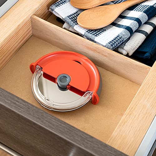 Chef Pomodoro Pizza Cutter Wheel with Protective Cover Blade Guard, Easy to Clean, 4-Inch Super Sharp Slicer, Stainless Steel Kitchen Gadget, Pizza Making Accessories (Orange)