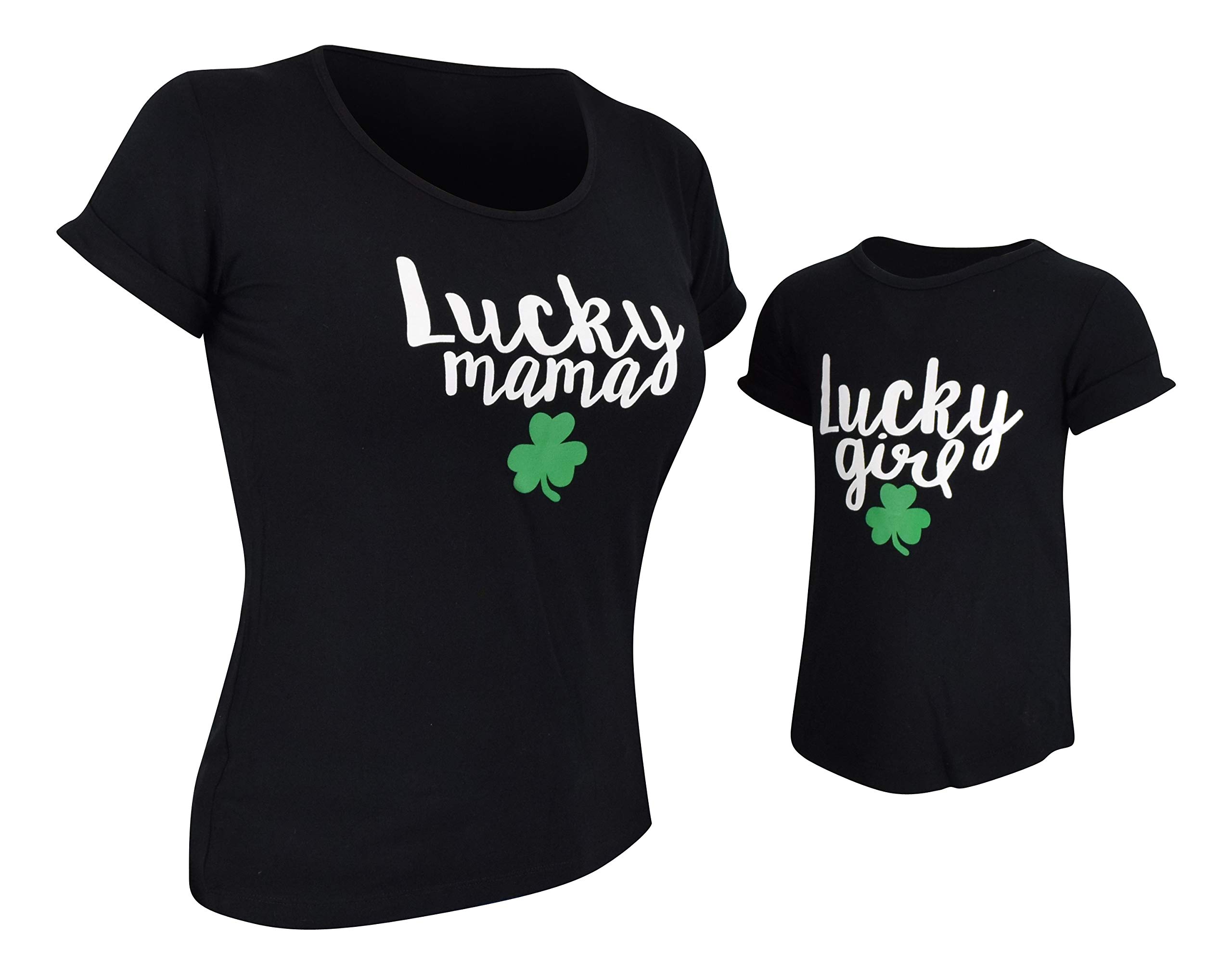 Unique Baby Girls Lucky Mama St Patrick Day Mommy and Me Scoop Neck Shirt (3t) Green