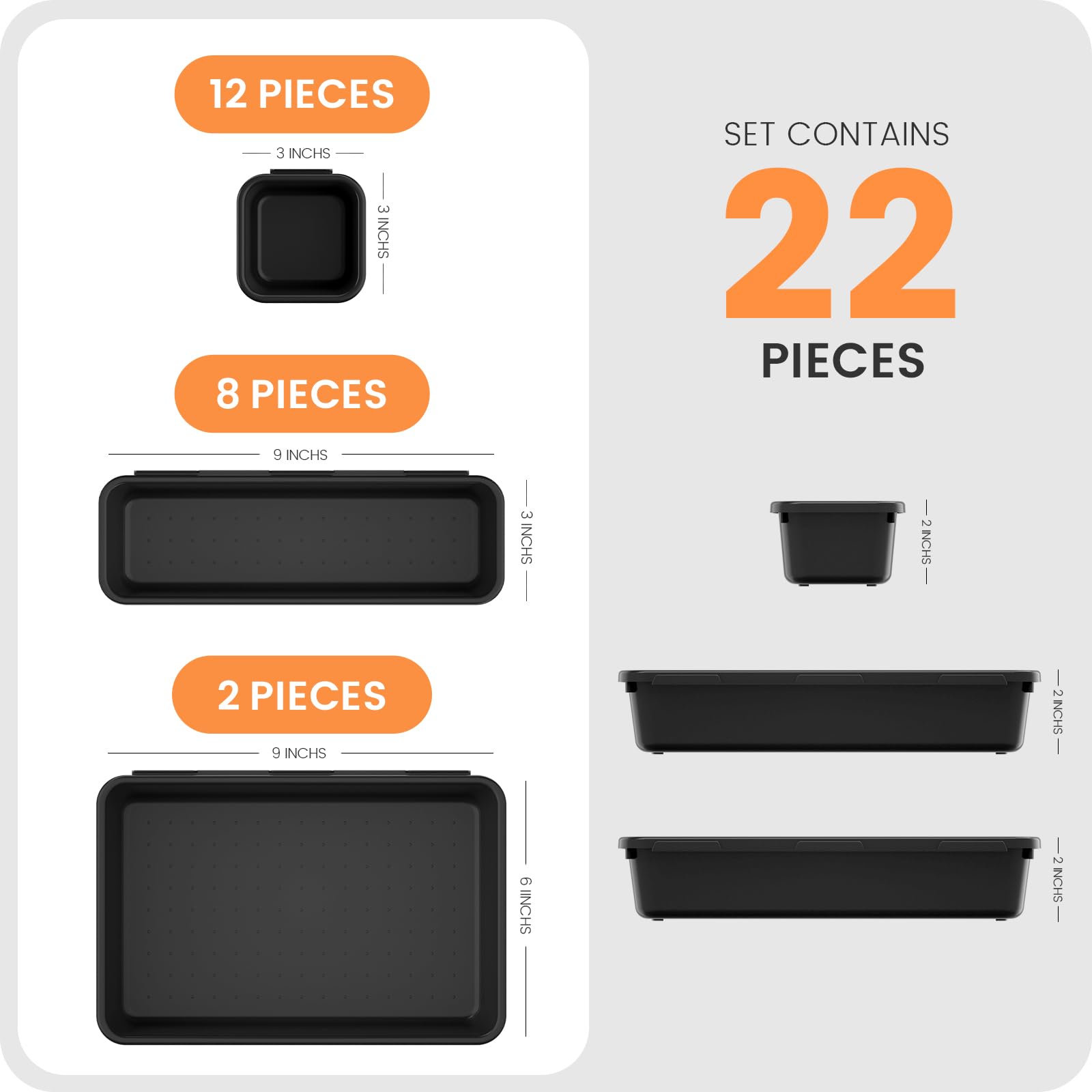 A-LuGei ใ๐ฎ๐ฎ๐ฃ๐๐ฆใ Plastic Black Desk Drawer Organizer, Bathroom Organizers and Storage, Makeup Organizer, Organization and Storage Bin Container for Vanity Office Utensils Tool Pantry Cosmetic