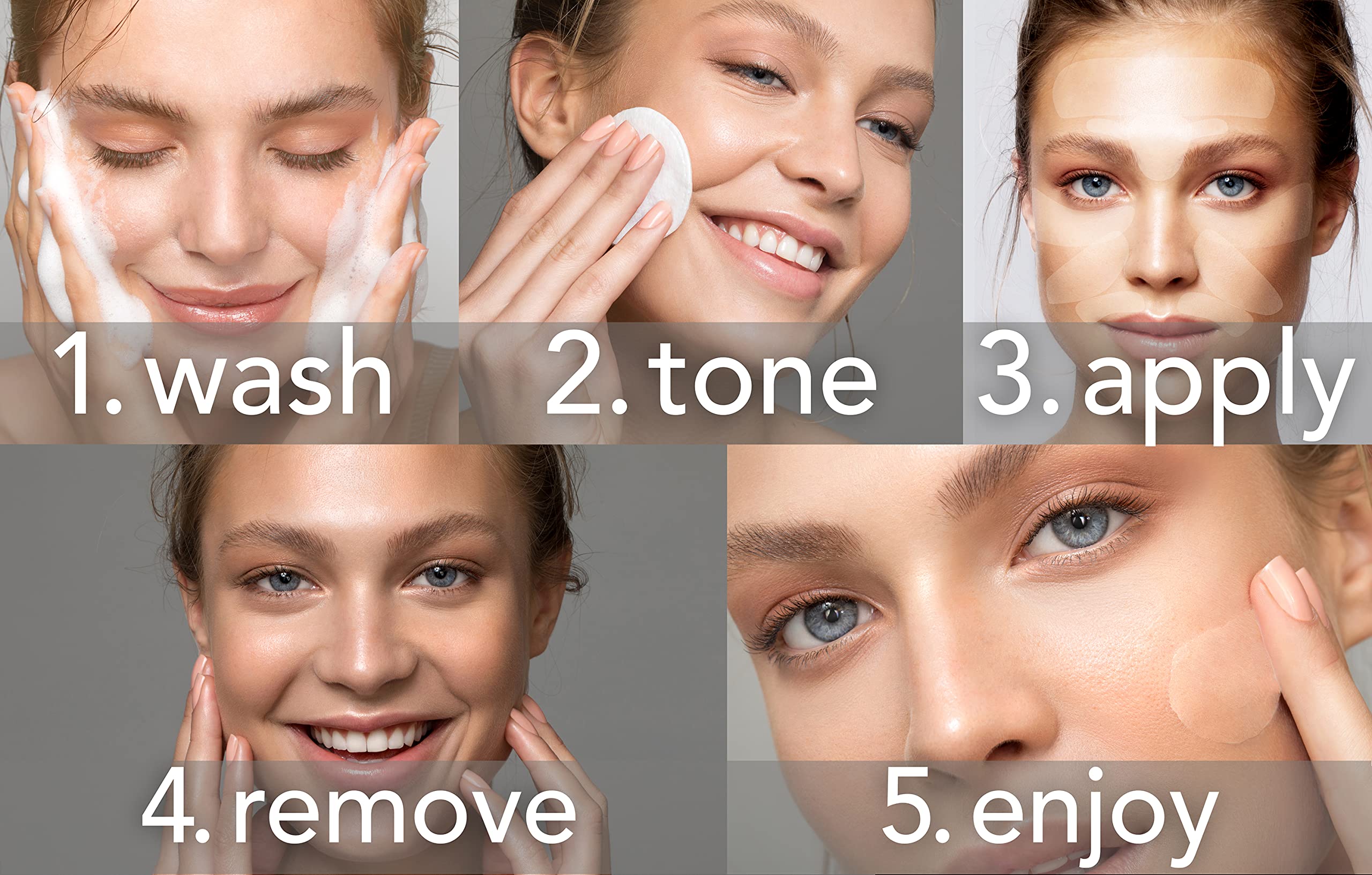 Smoothies Silicone Gentle Wrinkle Patches – Facial Patches for Forehead, Elevens, Crows Feet, and Lip Lines, 56 Count per Box – Made in the USA