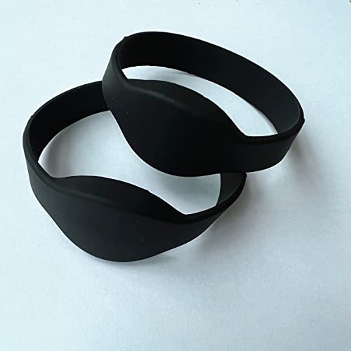 YARONGTECH RFID Bracelet,125khz em4100 RFID Silicone Wristband for Access Control (Pack of 5) (Black)
