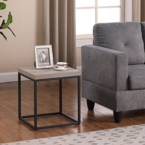 CENSI 40" Modern Grey Oak Coffee Table Set of 2 for Living Room