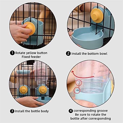 Aquarius CiCi Dog Cage Automatic Feeder Set, Food & Water Dispenser Hanging Bowls for Cage Crate Kennel (Green)
