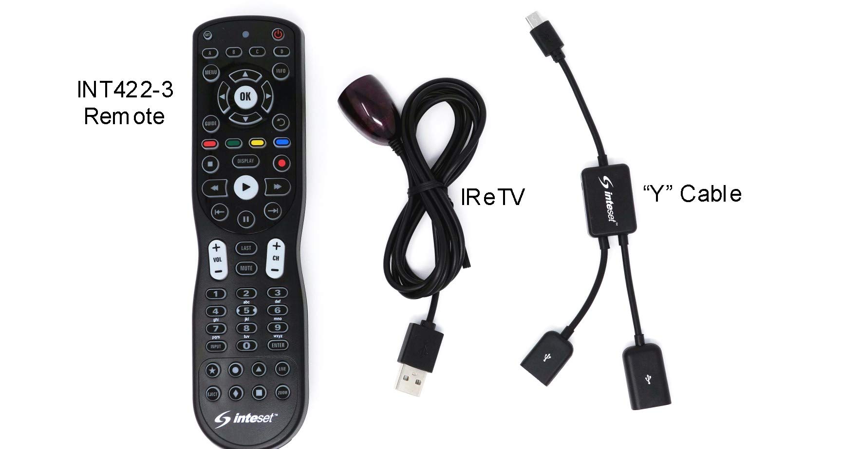 Inteset USB 2.0 & Micro USB OTG Y Cable for Controlling The F-TV Stick, Pendent, or Cube, Supports Wireless Keyboards and The IReTV for Universal Remote Control. (IReTV not Included)