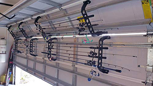 Cobra Storage Garage Door Fishing Rod Holder Rack - 21" (21 inch (4 panel garage doors))