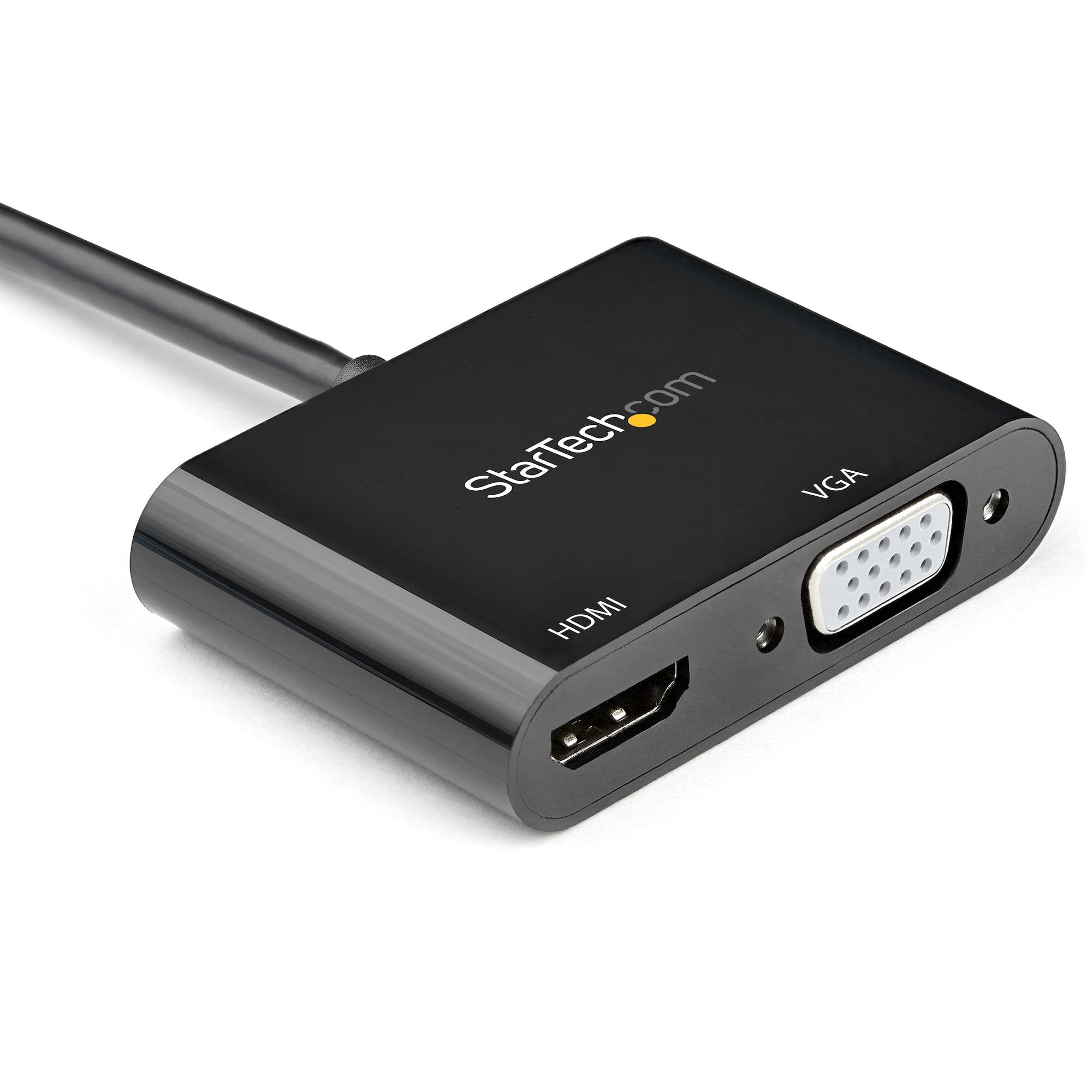 StarTech.com DisplayPort to HDMI VGA Adapter - DP 1.2 HBR2 to HDMI 2.0 (4K 60Hz) or VGA 1080p Converter Dongle - DP to HDMI or VGA Monitor Adapter - Digital Video Display Adapter (DP2VGAHD20)