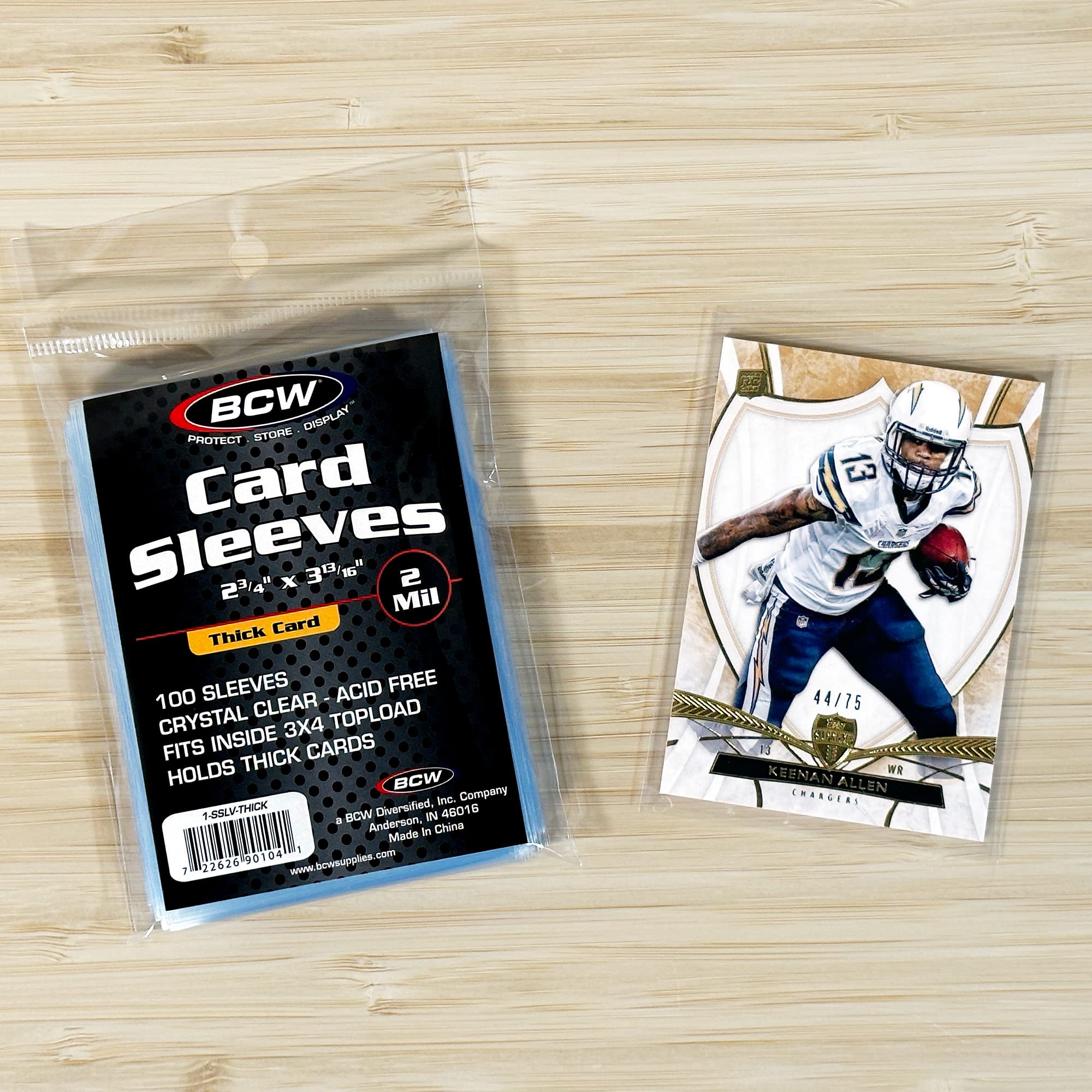 BCW Thick Card Sleeves - 100 Pack | Crystal Clear Polypropylene Protective Sleeves for Collectible Cards | Card Protector Sleeves Holds Trading Cards Up to 240pt | Fits Thick-Card Topload Holders
