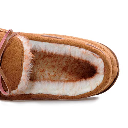 Amazon Essentials Men's Warm Plush Slippers, Light Brown, 10