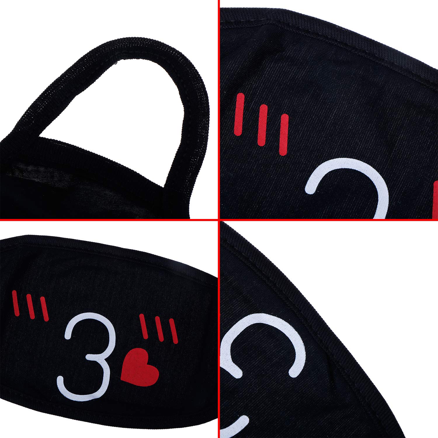 24pcs (Style) Mouth Mask Kawaii Cotton Cartoon Mouth Mask, 2 Colors