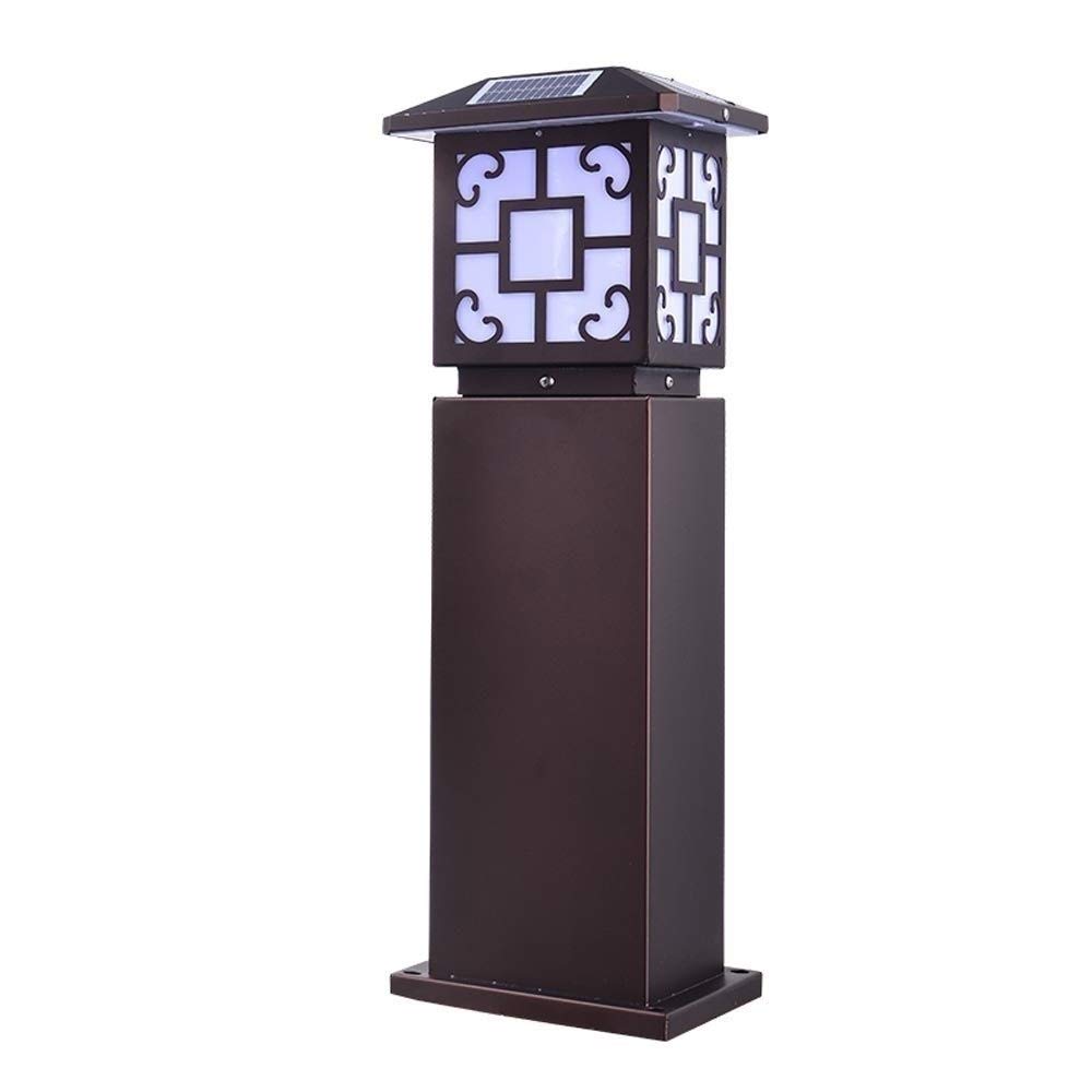 ZMY Vintage Acrylic Lampshade Pillar Lighting Retro Anti-Rust LED Outdoor Column Lamp Waterproof Garden Post Light Lawn Landscape Door Home Park Pathway Illumination