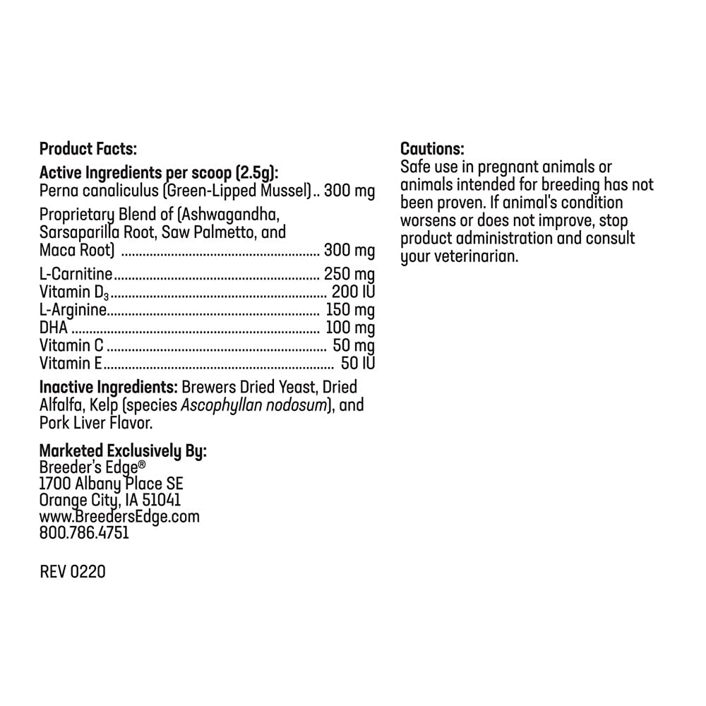 Breeder's Edge Problem Male Powder, Male Fertility Supplement for Cat/Dog, 90 Scoops