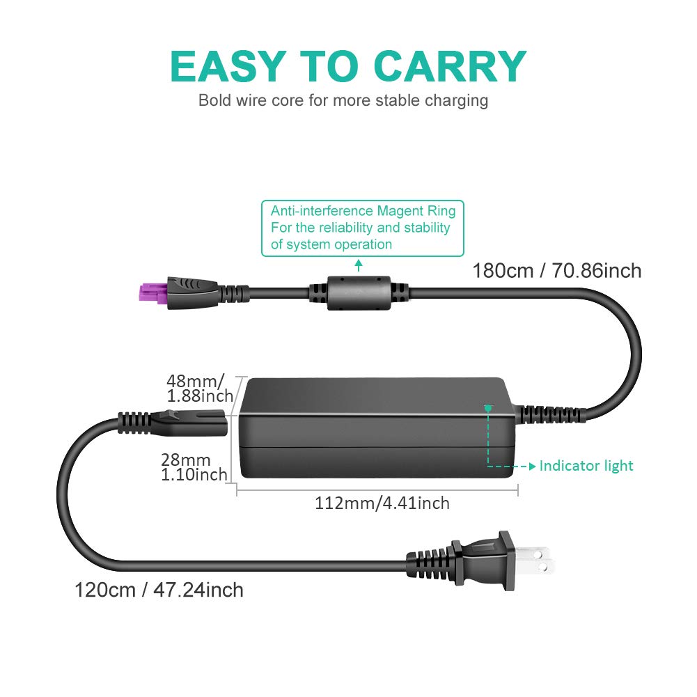 HKY 32V AC Adapter compatible with HP Photosmart/DeskJet/OfficeJet 1315 2620 2645 3055 3515 4500 5500 6000 6200 6500 6500A 7500A C5180 C7280 J4660 HP Printer Power Cord 0957-2271,0957-2269,0957-2286