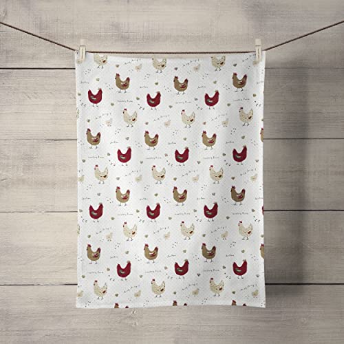 Cackleberry Home Farmhouse Chicken Kitchen Towels 100% Cotton, Set of 3