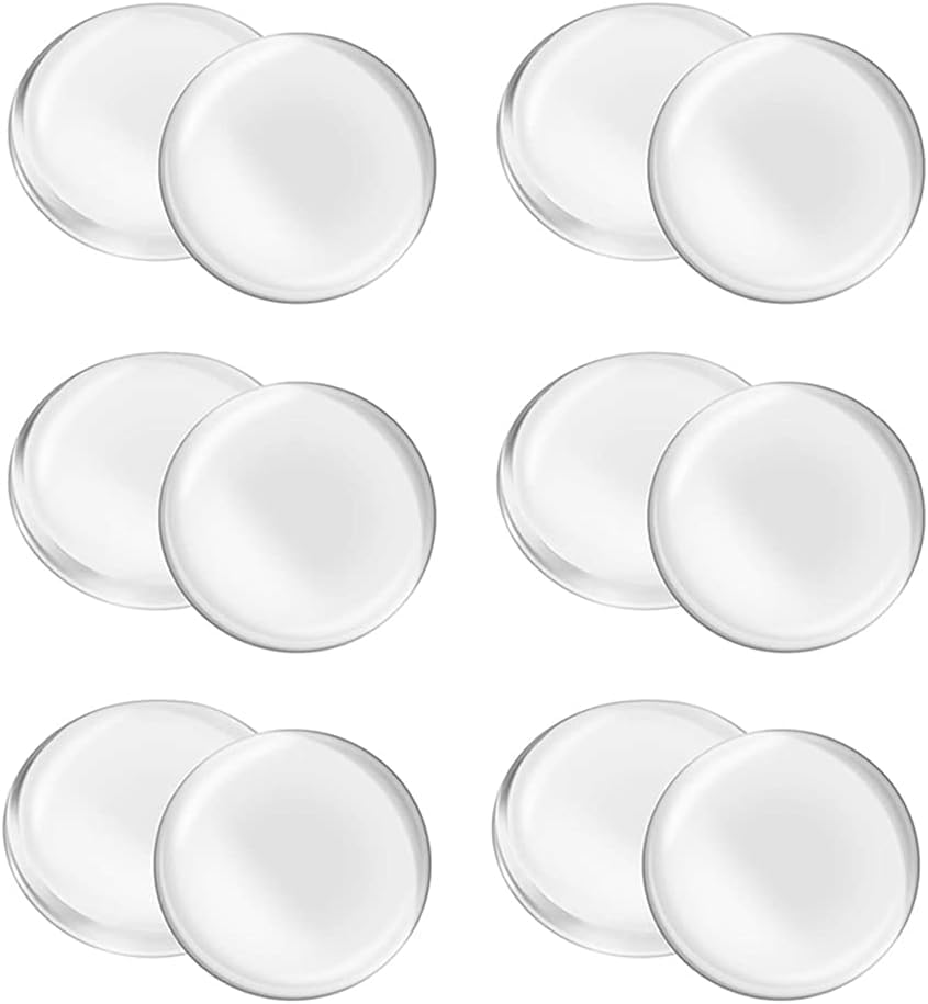 A&G TECH Door Stoppers Wall Protector, Reusable Door Bumper with Self Strong Adhesive, Quiet, Shock Absorbent for Home, Office, Wall Protector from Door Knobs (Round 1.57inch,) (12 Pcs/Pack)