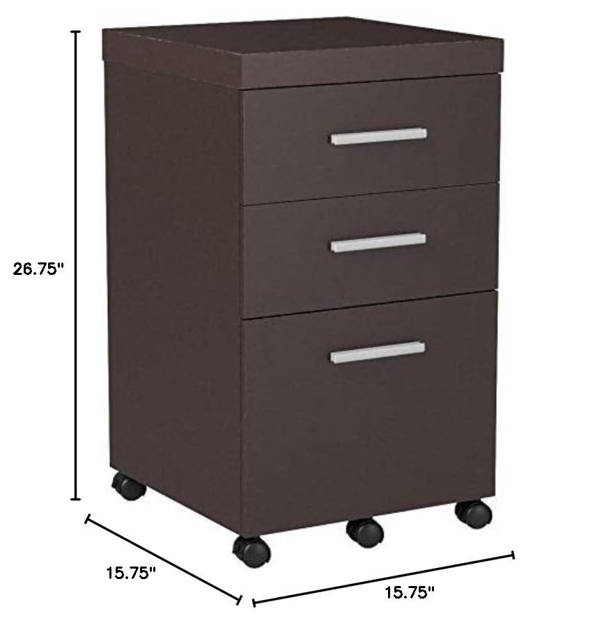 Coaster Home Furnishings Skylar 3-Drawer Mobile Storage Cabinet Cappuccino
