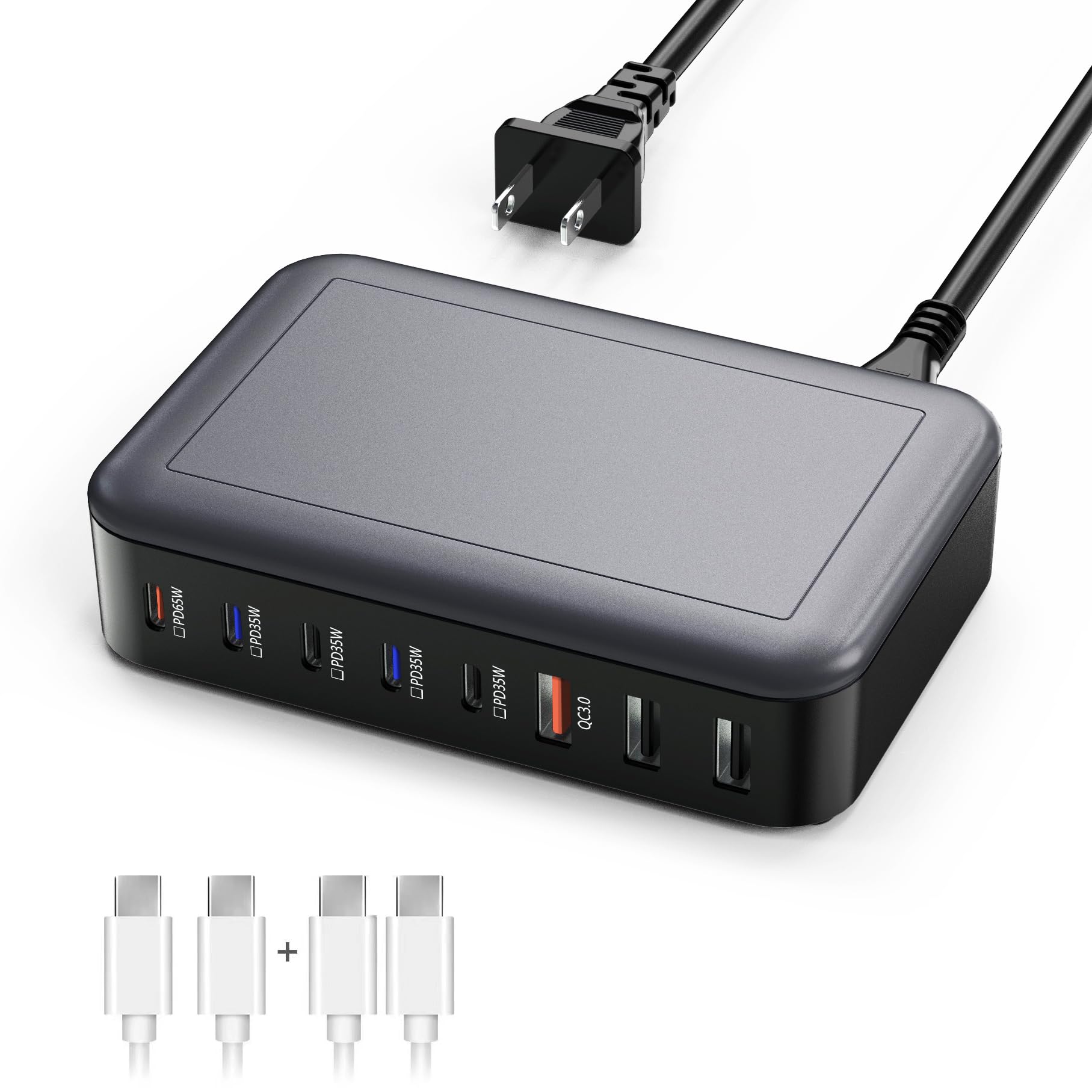 240W USB C Charger, 8 Port Fast USB C Charging Station, 65W Type C Laptop Fast Charger, Compatible with MacBook Pro/Air iPad Pro/Air iPhone 14 13 12/Pro Max Galaxy Note S22 Pixel