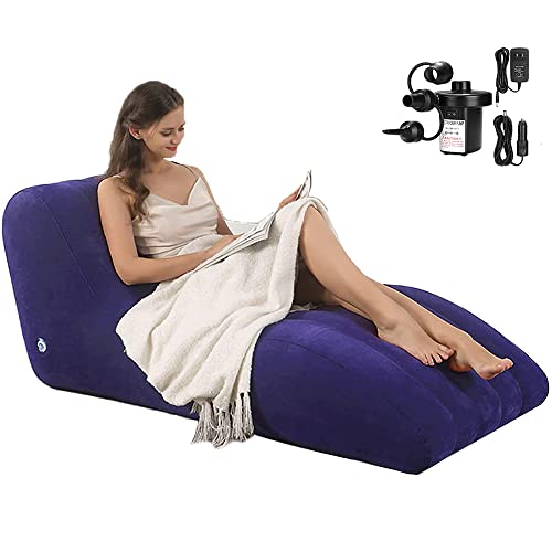 PLKO Inflatable Sofa with Household air Pump,Portable Inflatable Sofa Lounge Chair,Yoga Chaise Lounge,for Outdoor Movies,Indoor Living Room Bedroom