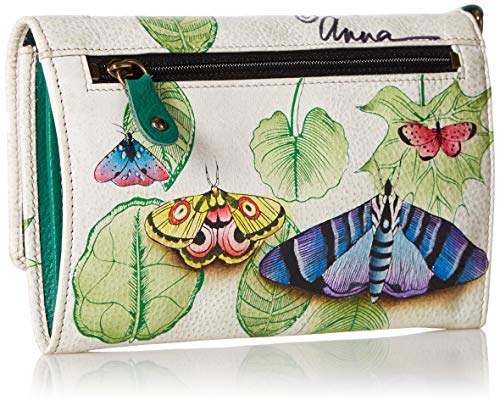Anna by Anuschka Hand Painted Women’s Genuine Leather - Vintage Wristlet Clutch - Vintage Botanical