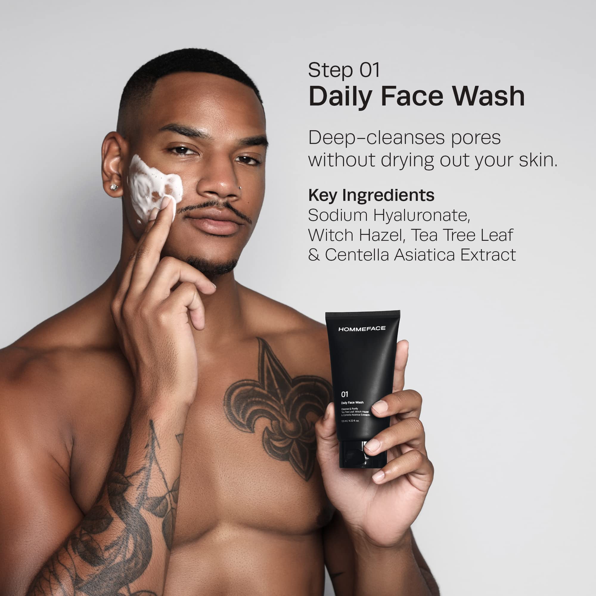 HommeFace Daily Trio Skin Care Set for Men, 3-Step Routine