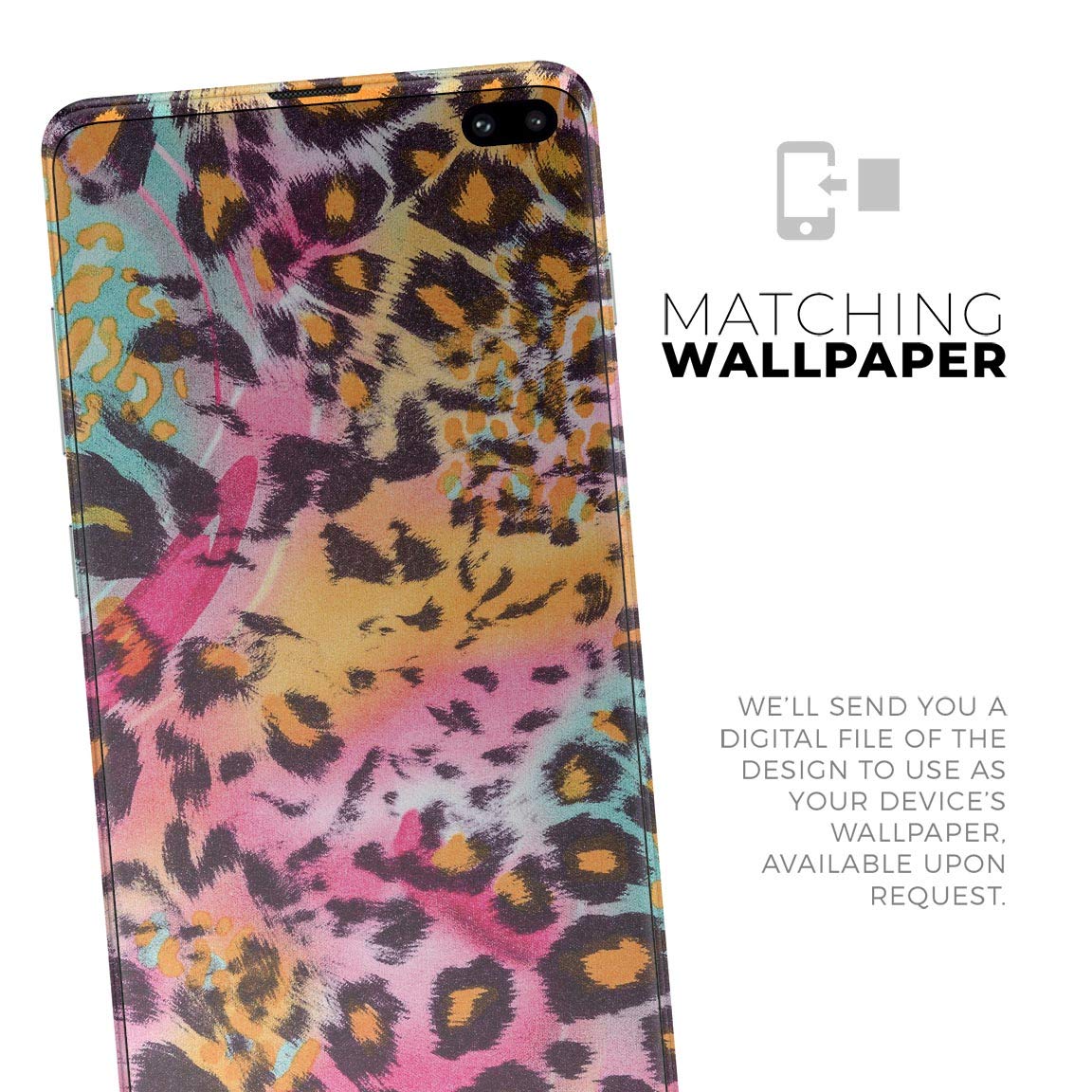 DesignSkinz Rainbow Leopard Sherbert Protective Vinyl Decal Wrap Skin Cover Compatible with The Samsung Galaxy S20 (Screen Trim & Back Glass Skin)