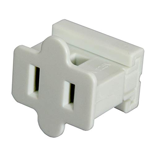 25 Pack SPT-1 Plug, Vampire Plug, Electrical Cord Replacement Zip Plugs, Male Female Gutter Plug (Plug-1-White-Female)