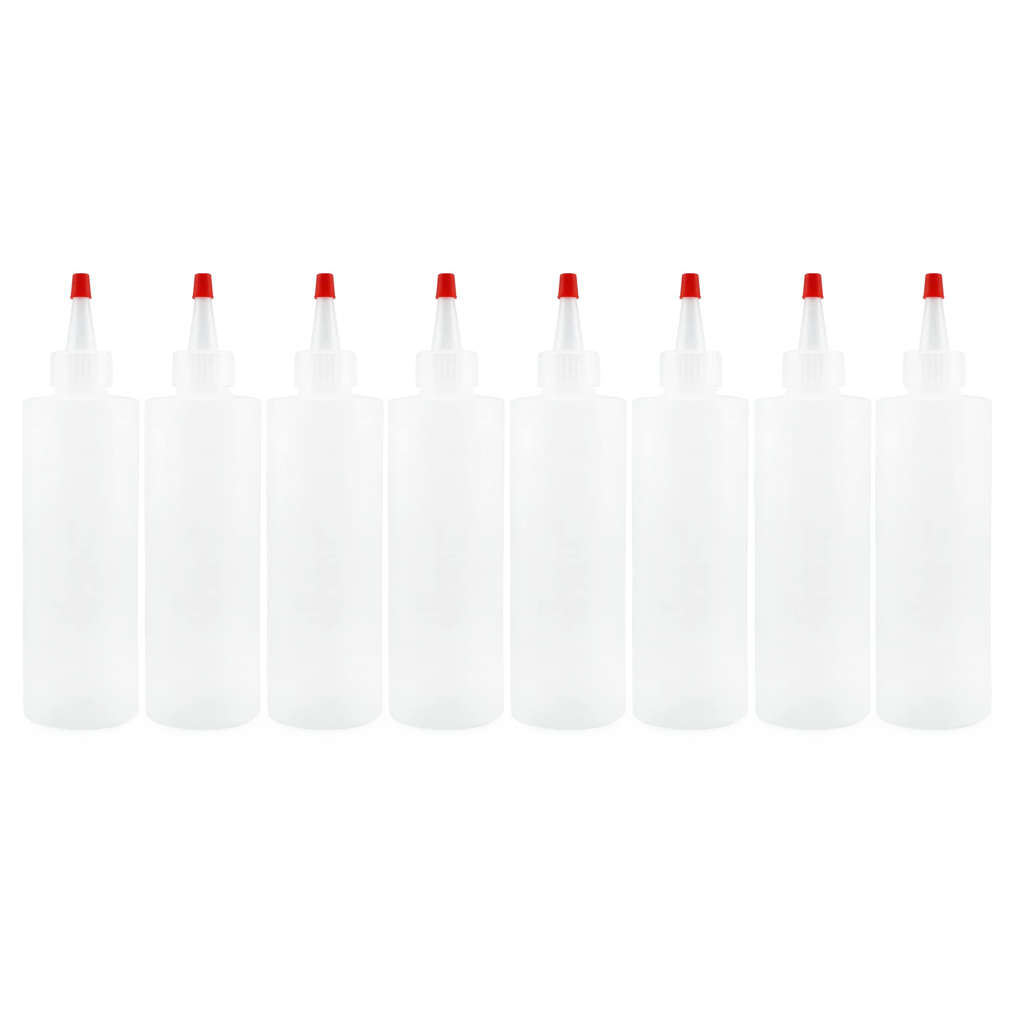 Cornucopia 8oz HDPE Plastic Squeeze Bottles w/Yorker Tips (6-Pack), Empty Refillable Bottles for Arts, Crafts & Kitchen (6 Pack)