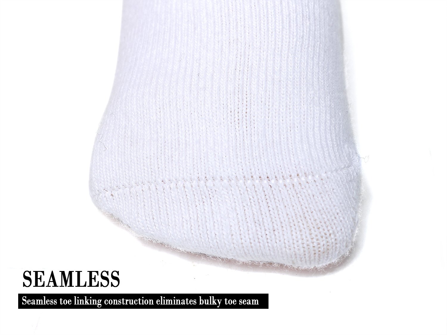 EPEIUS Unisex-Baby Socks Newborn Girl Seamless Turn Cuff Socks Cotton Rich Baby Boy Booties Socks White 6 Pair Pack,0-3 Months