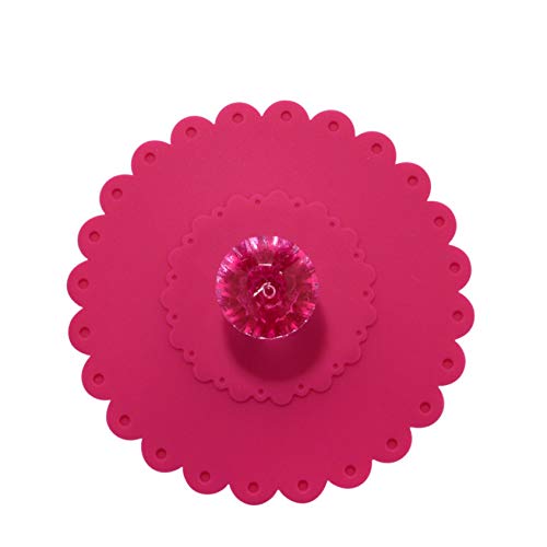 6PCS Silicone Cup Lids Airtight Creative Diamond Mug Cover Glass Cup Covers with Lace Slides Reusable Tea Coffee Drink Cup Lid (Random Color)