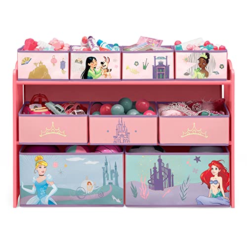 Delta Children Disney Princess Deluxe 9 Bin Design and Store Toy Organizer, Greenguard Gold Certified