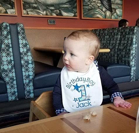 Fantasy Kids Designs First Birthday Boy Bib Smash Bib for Baby Boy Personalized with Custom Name (White Bib/Royal Blue)