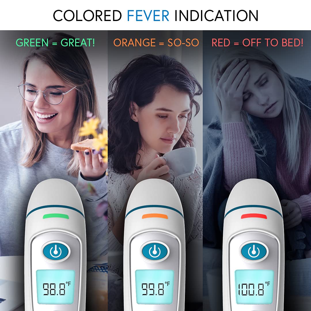 IPROVEN Digital Ear Thermometer for Adults, Kids and Babies [Fast, Accurate and Easy to Use] Ear and Forehead Mode, LED Display, Fever Alarm and 35 Memory Slots, iProven DMT-511