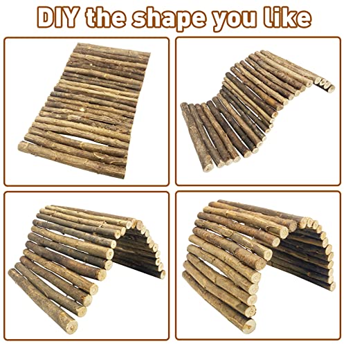 BNOSDM 13.78’’ x 20’’ Reptile Hideout Wooden Bridge Lizard Hide Caves Bearded Dragon Habitat Accessories for Gecko Snake Frog Chameleon Iguana Tortoise