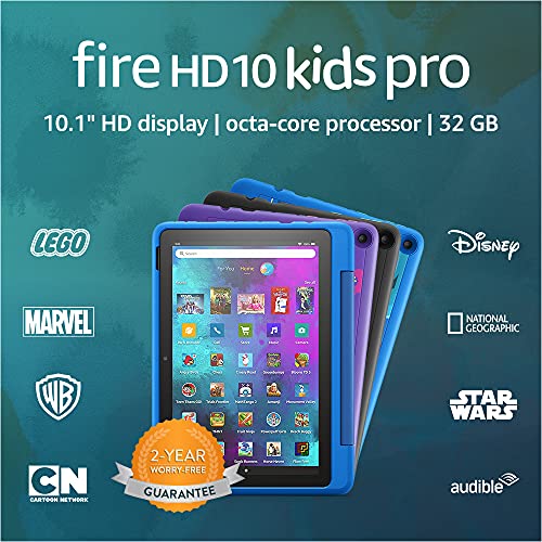 Amazon Fire HD 10 Kids Pro tablet, 10.1", 1080p Full HD, ages 6â12, 32 GB, (2021 release), named "Best Tablet for Big Kids" by Good Housekeeping, (2021 release), Sky Blue