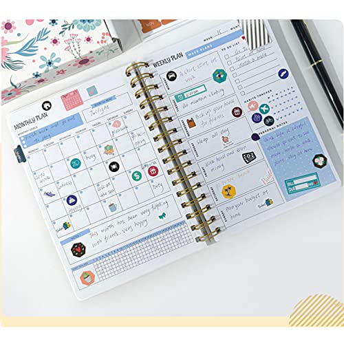 5.8x8.2 inch 2023-2025 Undated Planner Budget Book Sets,Daily Weekly Monthly Notebook Planner with Bookmark,Stickers& Pen(12Pack)