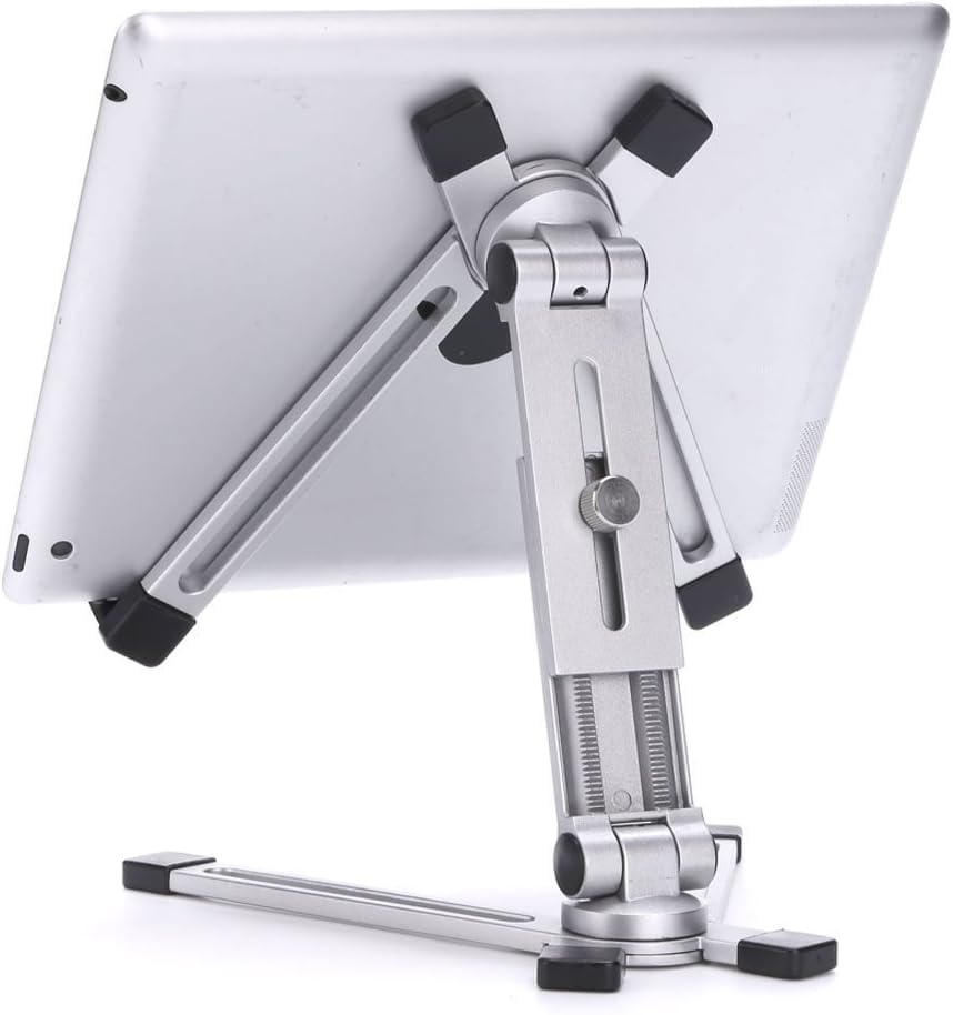 FUZADEL Portable Fold-Up Travel Stand Aluminum, Universal Tablet Stand Holder Foldable Multi-Angle Adjustable Stand for Tablet/Phone/Notebook/Tablet Holder for Surface Notebook Monitor Stand