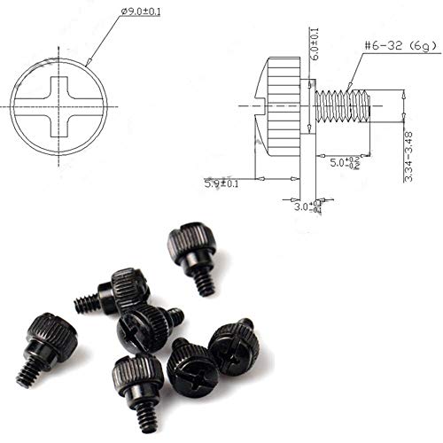 Screw 50pcs Black/Sliver Desktop Computer Case Thumb Thumbscrews Screws 6#-325 PC Qualified - (Color: Silver)