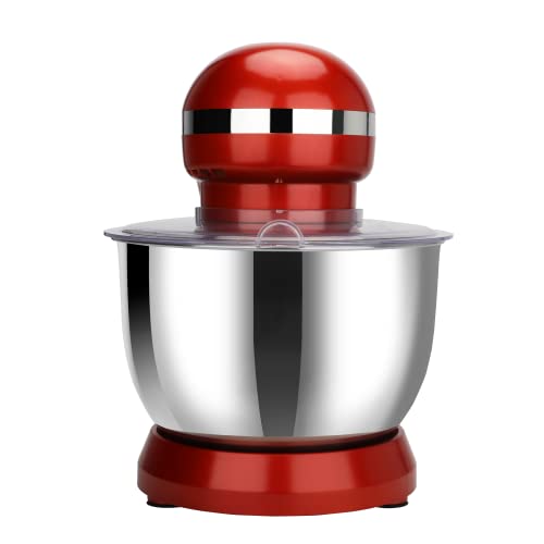 FRIGIDAIRE ESTM020-RED Retro Electric Stand Mixer, 4.75 Quart / 4.5L, 8 Speeds with Whisk, Dough Hook, Flat Beater Attachments, Splash Guard (RED)
