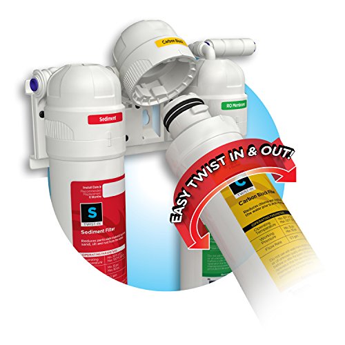 AQUATICLIFE Twist-in 100 GPD TFC RO Membrane Filter Replacement Cartridge for Reverse Osmosis Deionization Water Filter System RO/RODI Units, White (330375)