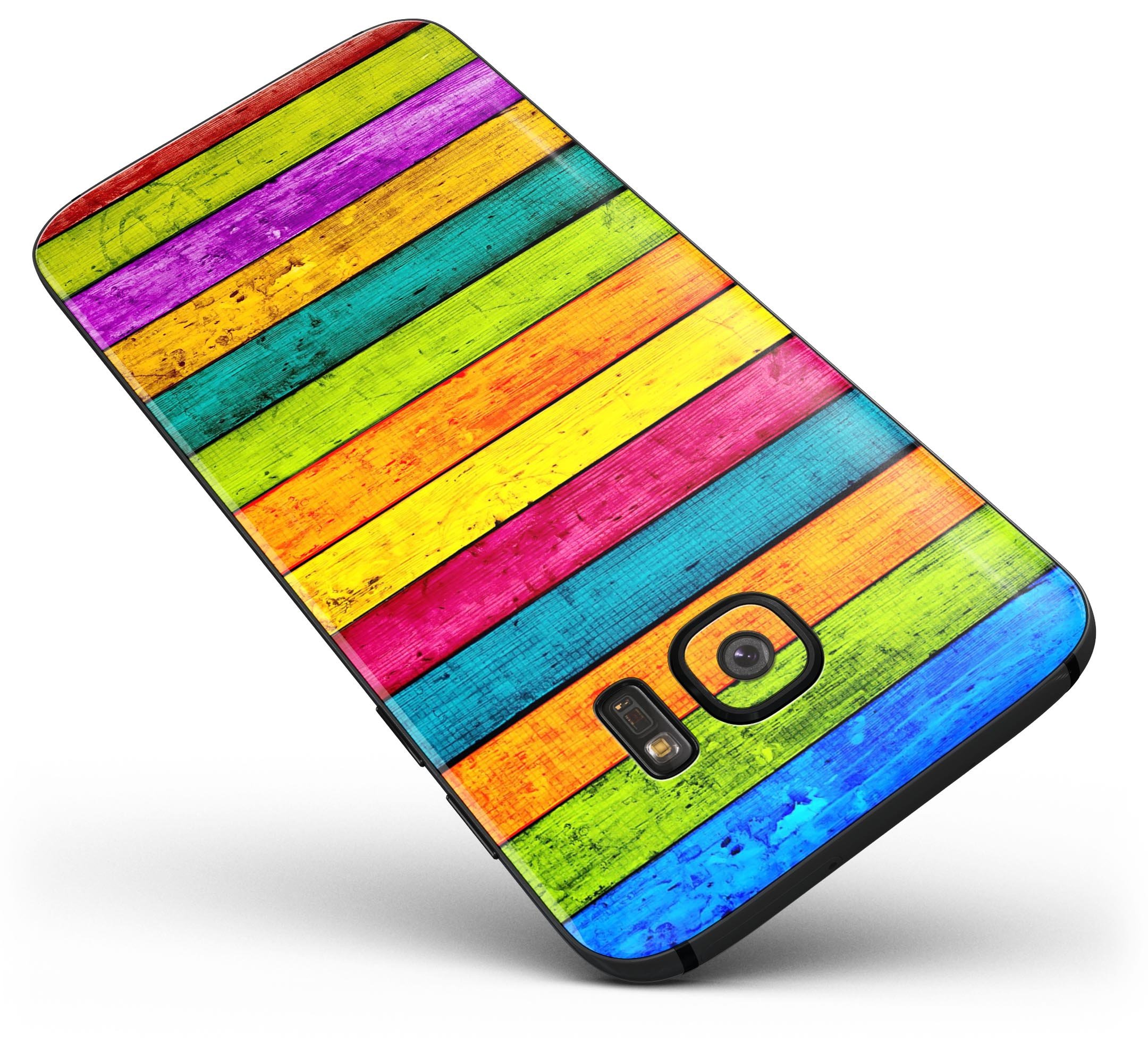 Design Skinz Design Skinz Neon Wood Planks Full-Body Wrap Decal Skin-Kit for The Galaxy S9 Plus