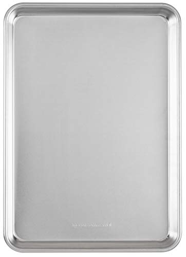 AmazonCommercial Aluminum Baking Sheet Pan, Jelly Roll Sheet, 15.1 x 10.6 Inch, Pack of 2