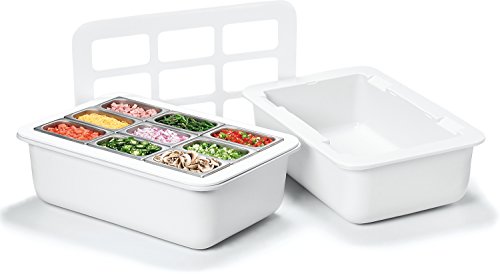 Carlisle FoodService Products CM104902 Coldmaster 6" Deep Insulated Food Pan with Organizer, Full-Size, White