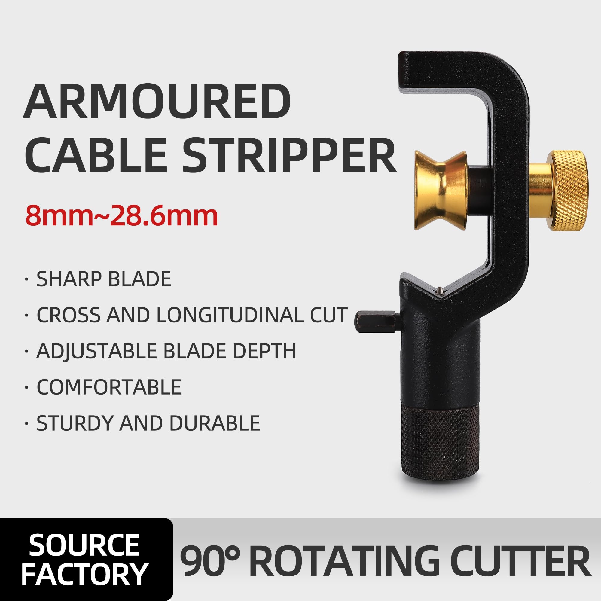 4-10、8-28.6 、8-28.6(Double head) Transverse armoured cable stripping Fiber optic cable stripper FTTH Armored Fiber Cable KELUSHI (Golden 8-28.6)