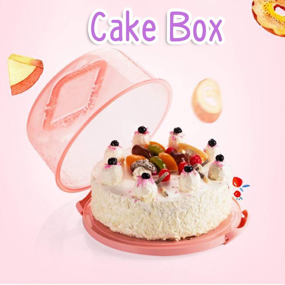 Aqur2020 Cake Carrier, Portable Round Cupcake Serving Tray Stand Box with Two Sided Cake Holder for Muffins Cheesecakes Bundt Cakes Brownie (Green)