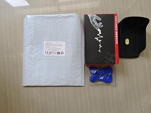 LIBO Waterproof Access Control Keypad Proximity RFID Controller, Suitable for Single Door Entry System, Support 1000 Users, Including 10pcs 125KHz RFID Keyfobs with Rainproof Cover