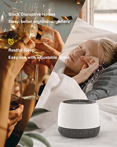 elesories White Noise Machine, Sound Machine with13 Non Looping Natural Soothing Sounds for Adults Baby Sleeping, Also Be Used as a Multifunctional Speaker for Home, Office Privacy | Nursery | Travelā¦